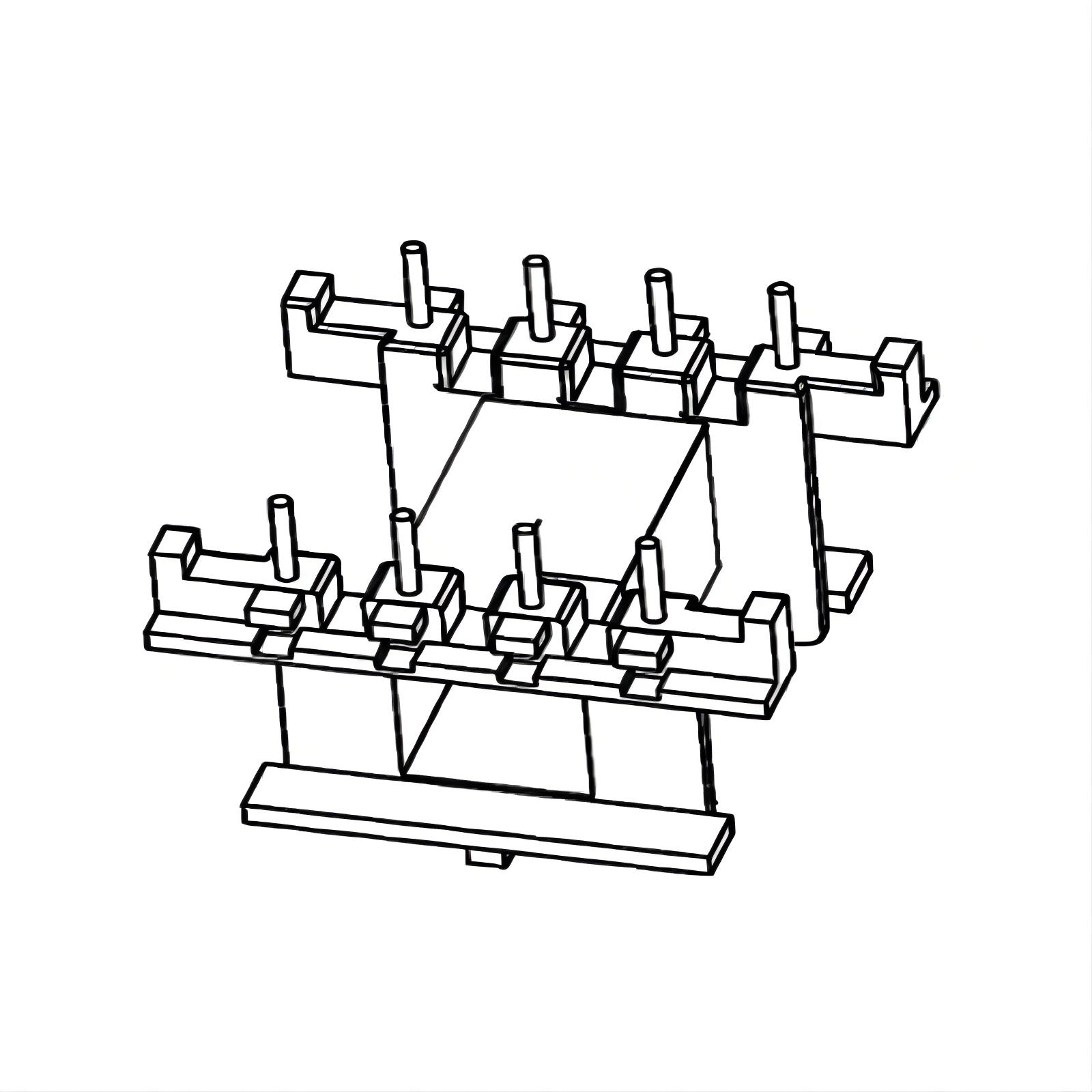 焕升塑料EF25(4+4)-5高频变压器骨架磁芯BOBBIN图纸 - 变压器骨架厂家-东莞市焕升塑料有限公司（BMC/电木注塑）